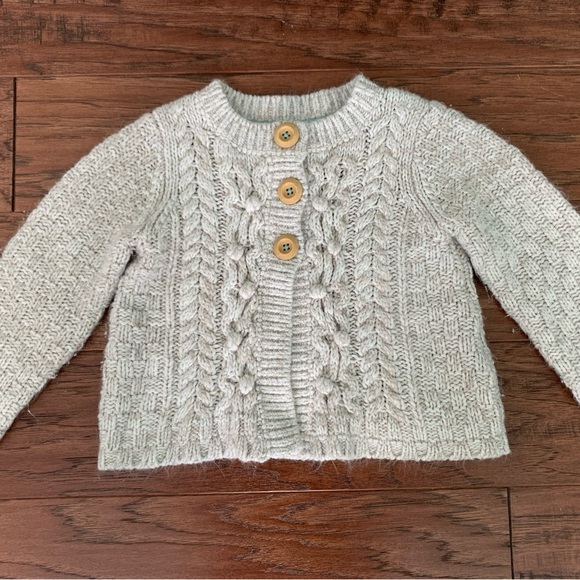 Mini Boden | Shirts & Tops | Mini Boden Oatmeal Cable Knit Cardigan ...